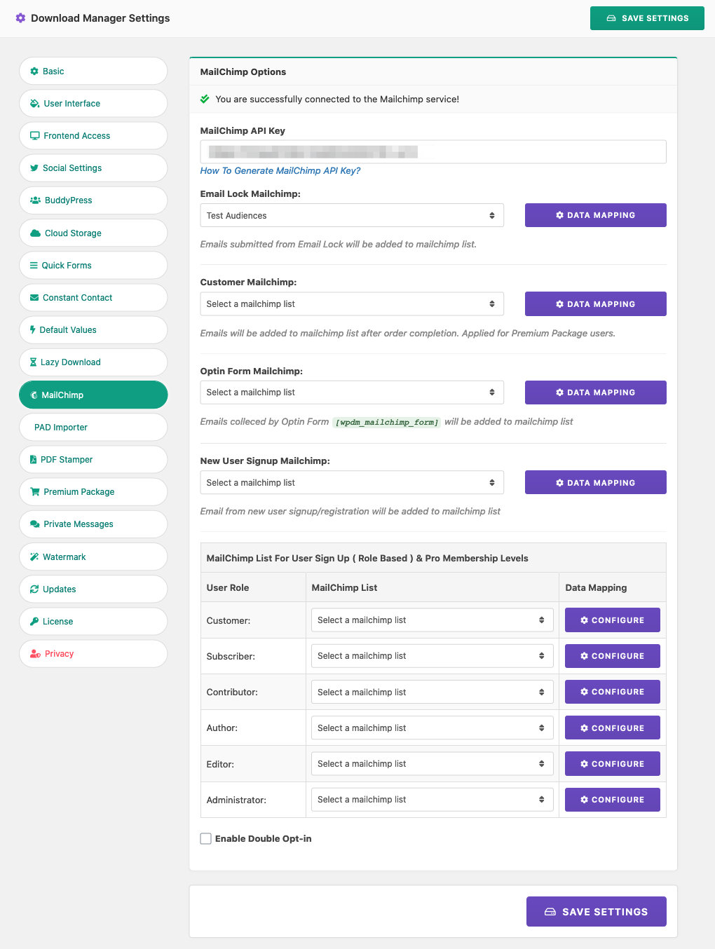 MailChimp Subscription - WordPress Download Manager