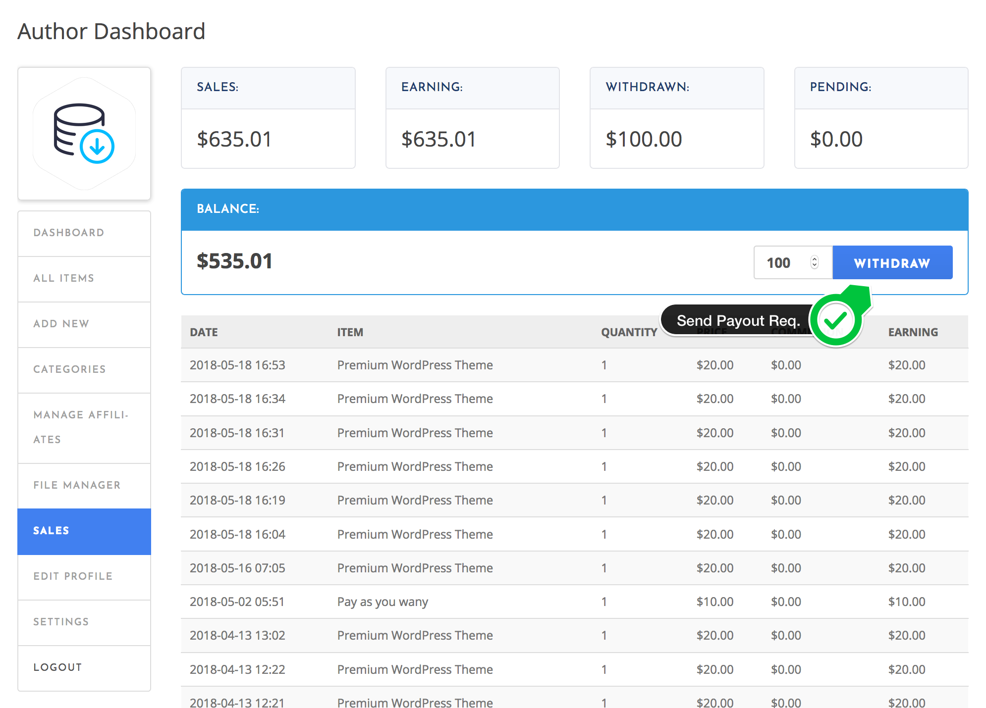 Payouts - WordPress Download Manager