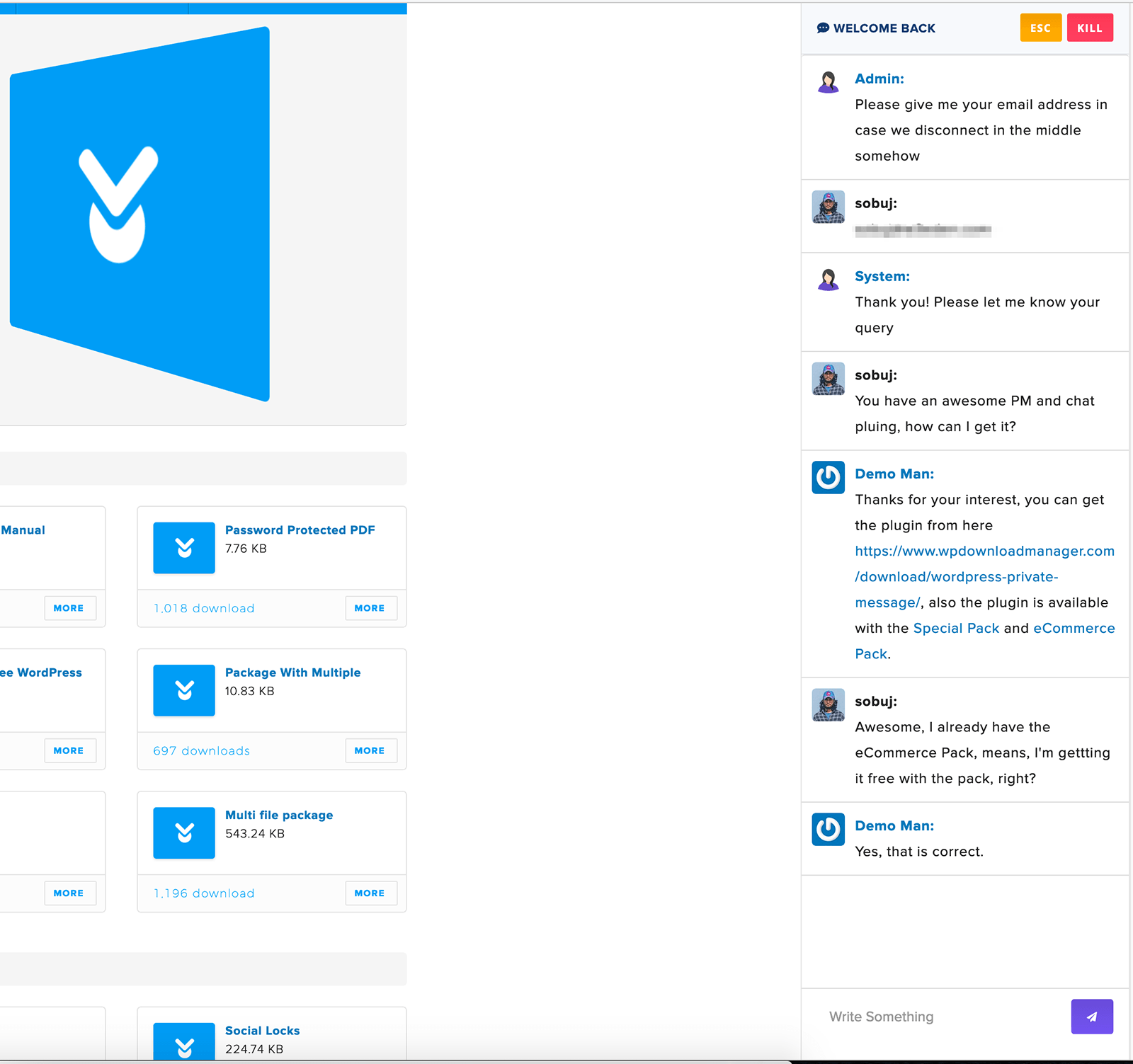 WordPress Private Message - WordPress Download Manager