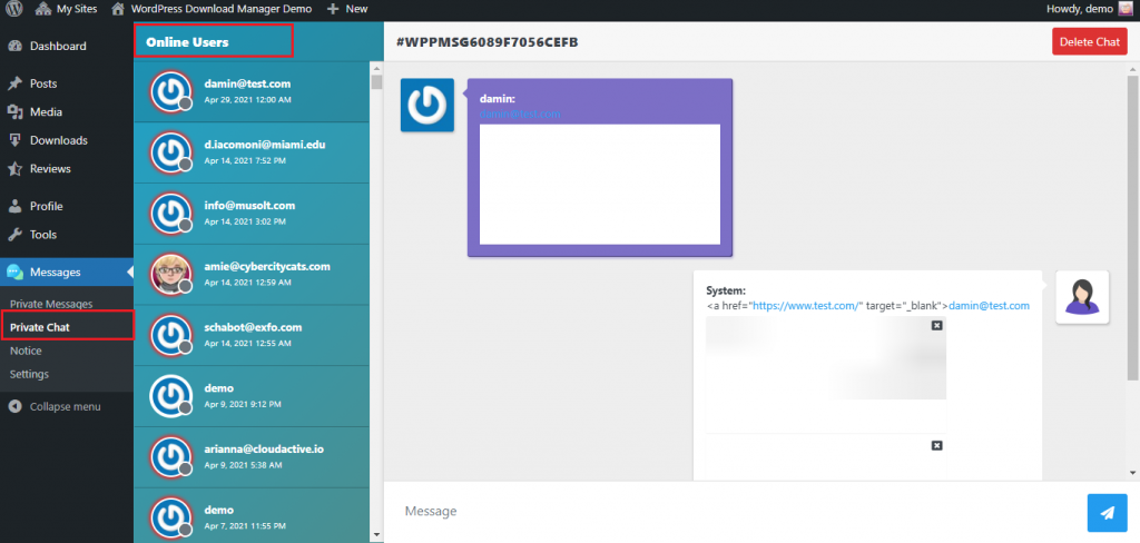 How To Add A Private Messaging And Live Chat System In WordPress? - WordPress Download Manager